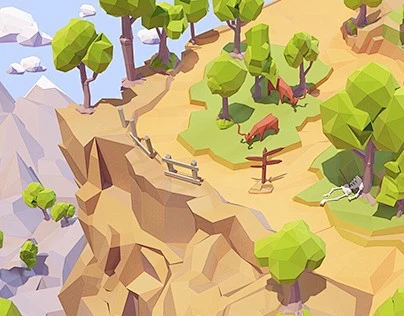 Low Poly scenes for RPG VR game-花瓣网