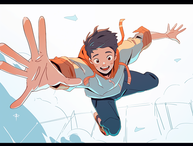 liepin_A_20_year_old_boy_running_towards_the_camera_reaching_ou ...