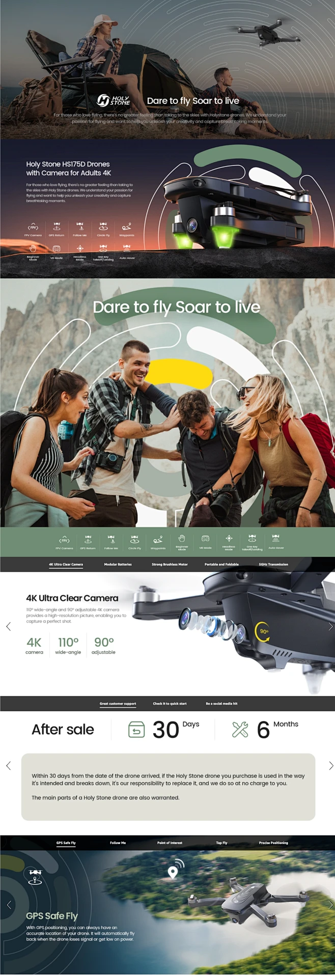 Amazon.com: Holy Stone GPS Drone with 4K Camera for Adults, HS175D RC ...