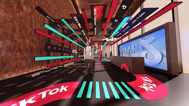 tik tok 抖音 展区 公关活动 Stage 空间设计 Event 快闪店 美陈 展台-花瓣网