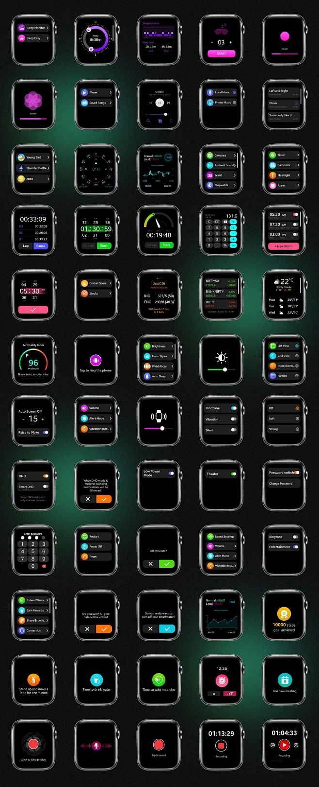 smartwatch interface design ui ux-花瓣网
