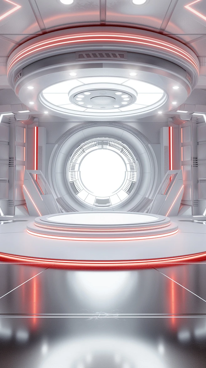 A simple sci-fi style design, high-end futuristic sense. In the middle ...