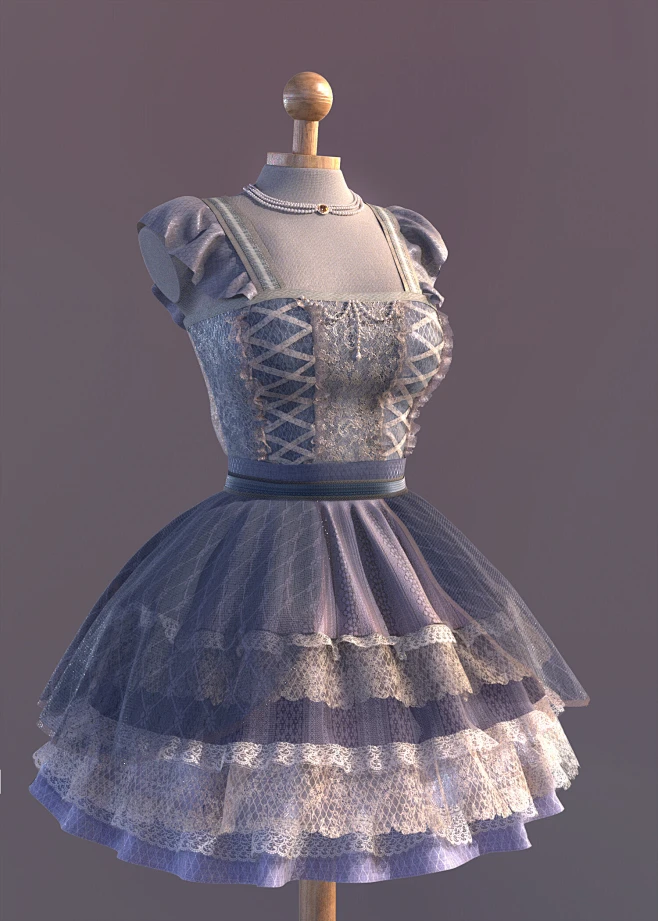 Alice Dress, Nara Swan : Model : Marvelous Designer / Zbrush / Maya ...