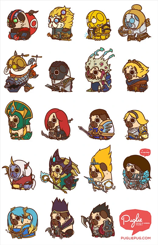 pugs-as-league-of-legends-game-characters-2图片_小游戏设计图片素材-花瓣网