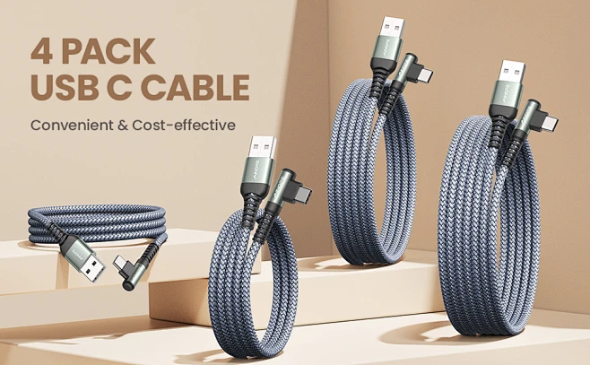 4 Pack USB C CABLE-花瓣网