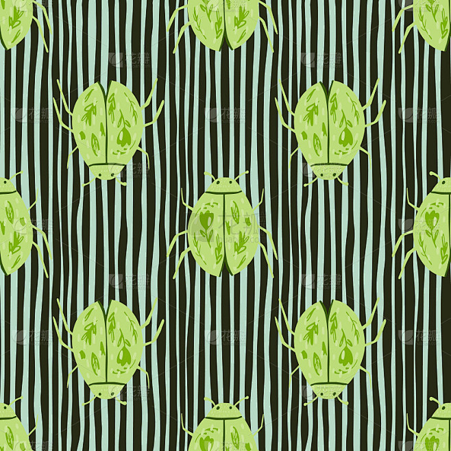 Light green bugs elements seamless simple pattern.