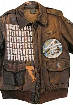 An A-2 jacket worn by an American air gunner in the 86th Bomb Squadron ...