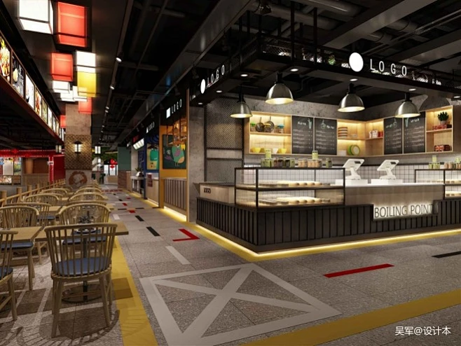 【吴军设计】集集美食城美食广场设计-花瓣网