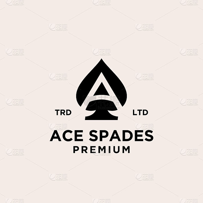 优质ace spade with initial letter a design