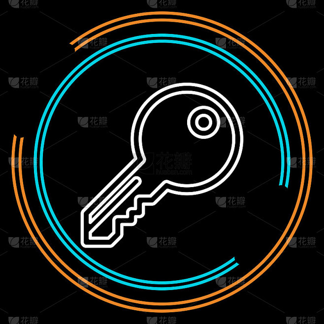 Simple Key Thin Line Vector Icon