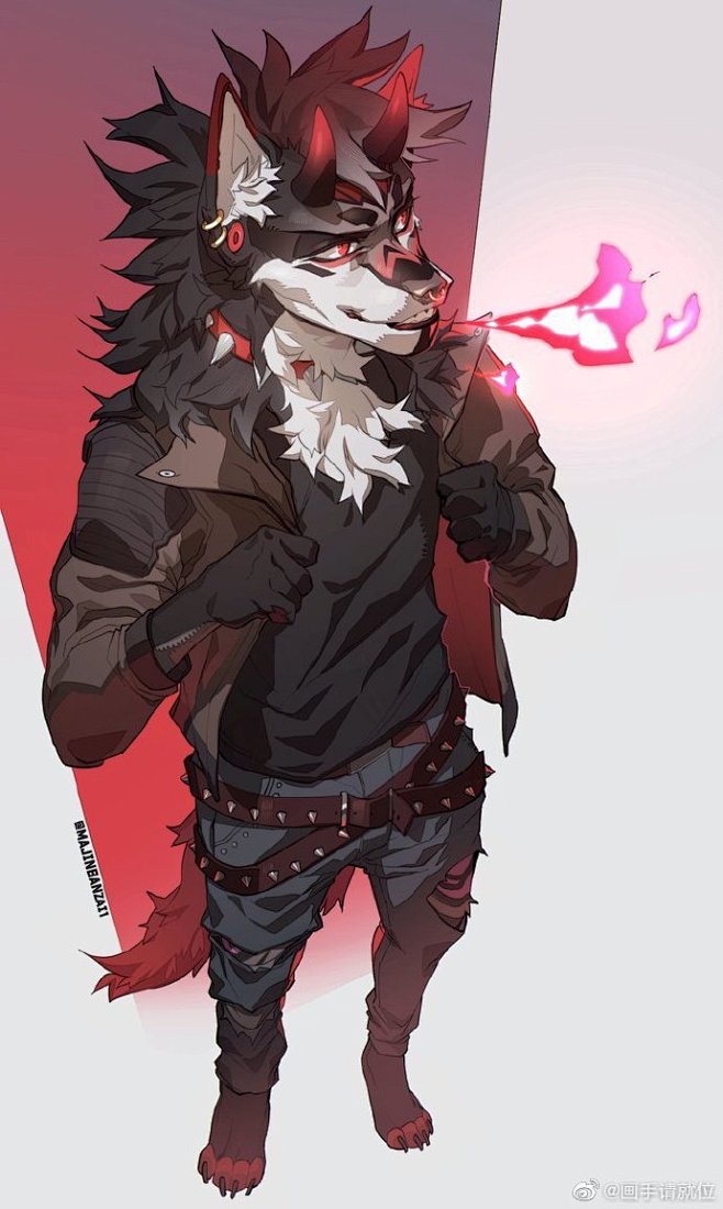 【1000位#画师推荐# 】296 twi：MajinBanzai1 好帅的修勾牙口不错的亚子～ #furry##兽人##插画##画画##绘画 ...