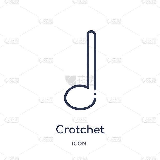 crotchet icon from music and media outline collect