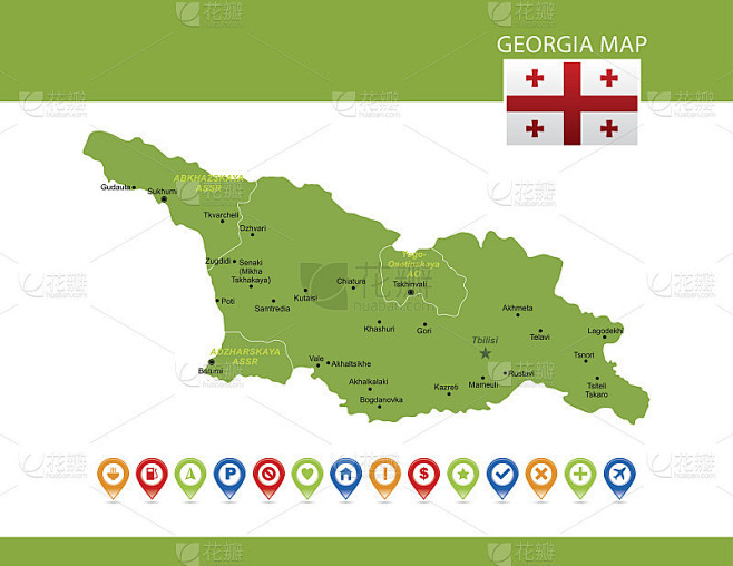 格鲁吉亚矢量地图