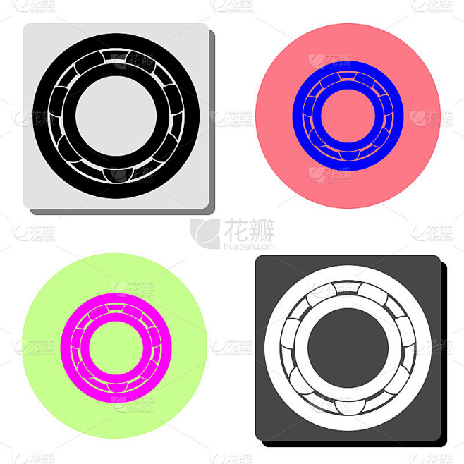 轴承。平面矢量图标