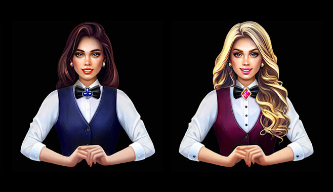 casino Character Game Art Poker portrait slot woman