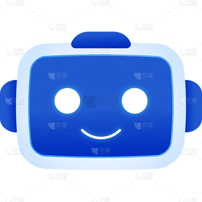 科技风扁平AI机器人图标元素素材