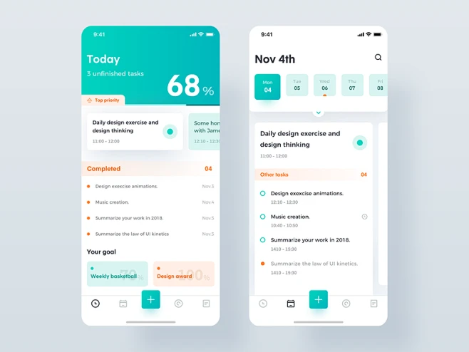 Task management manager task green design interface ux app ui-花瓣网