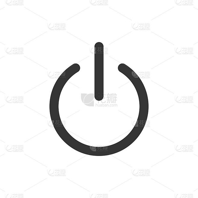 电源按钮图标矢量插图素材-花瓣网