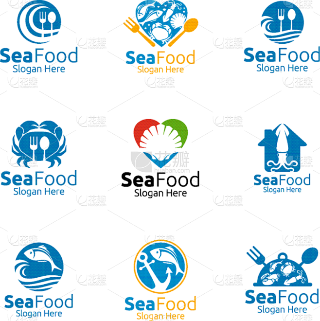 seafood logo for restaurant or cafe