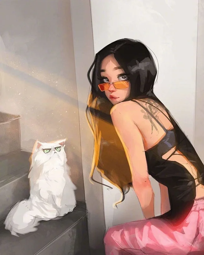 #漫画# 小姐姐们的日常 画师: Sam Yang （Ins:samdoesarts-花瓣网