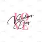 Valentines Day poster text with Signature script t素材-花瓣网