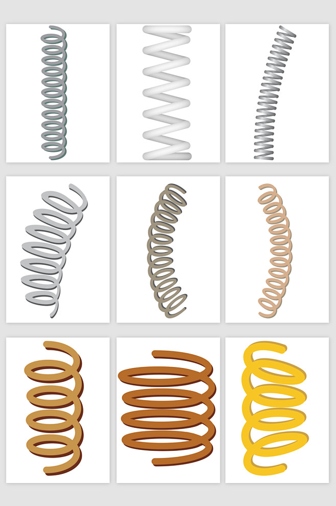 彩色金属弹簧的矢量素材