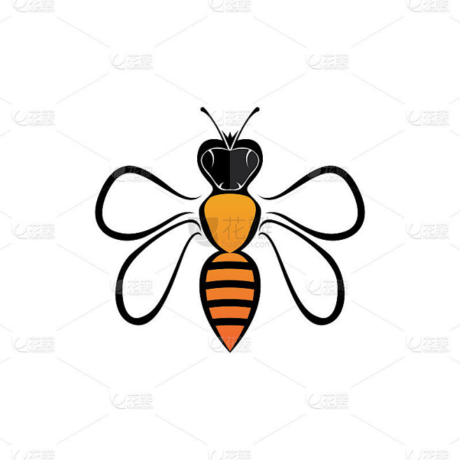 蜜蜂标志模板矢量图标插图设计