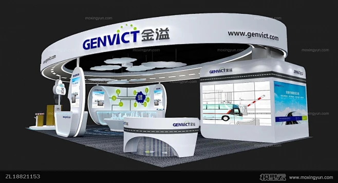 GENVICT金溢安防器材展览展示展台模型-花瓣网