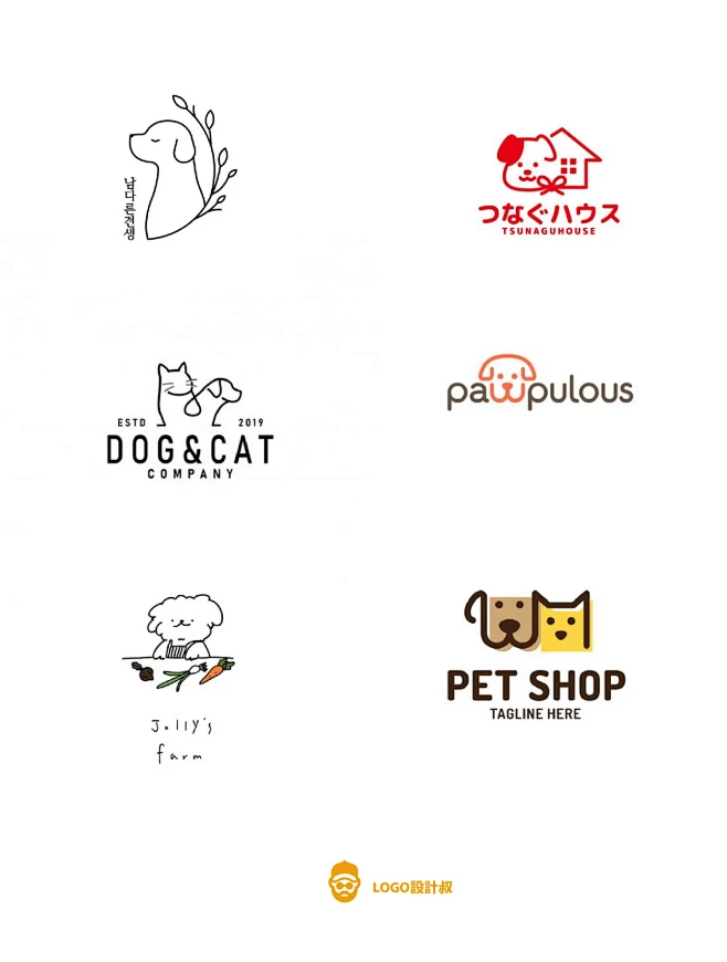 004灵感采集｜48款宠物logo设计参考-花瓣网