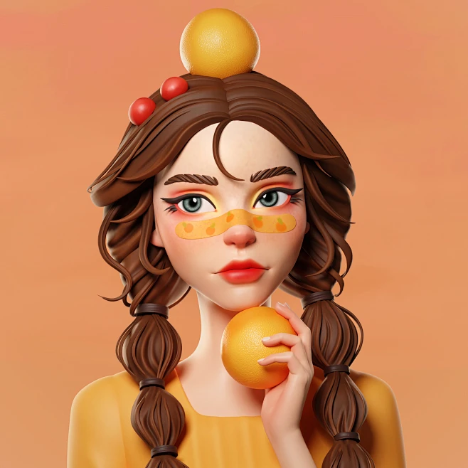 Orange girl-花瓣网