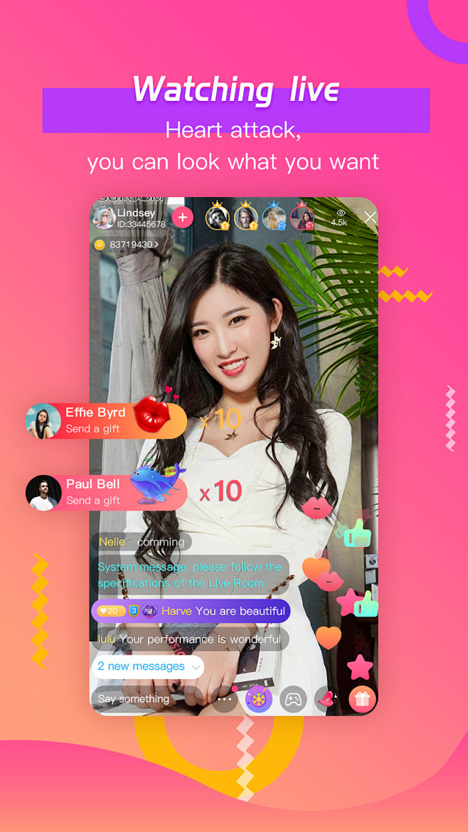 直播应用市场图-3-直播间-赠送礼物-花瓣网