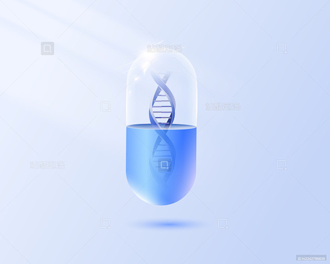 医疗科技基因链基因 DNA 分子生物科技医疗保健医疗药丸#2.5d