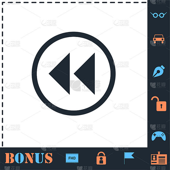 Rewind icon flat
