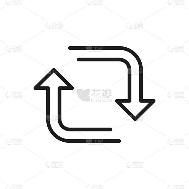 转贴图标在线风格。社交媒体转发，转发符号。