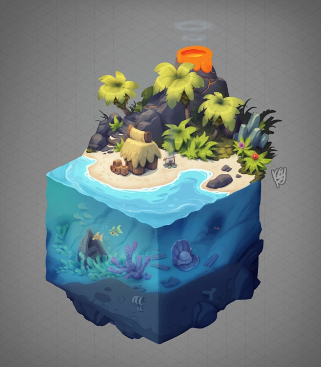 isometric environment-花瓣网