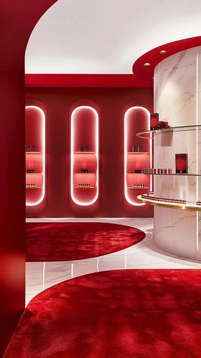 liusha_Cosmetics_mall_red_velvet_floor_red_and_white_walls_101285b2 ...