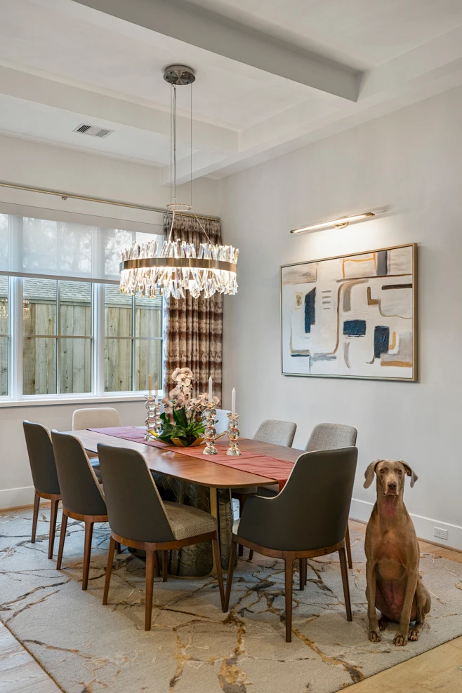 Dining room - transitional dining room idea in Houston-花瓣网