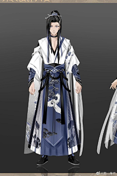 A 插画（古风男服设三视图）-花瓣网|陪你做生活的设计师 | 古风绝色美男