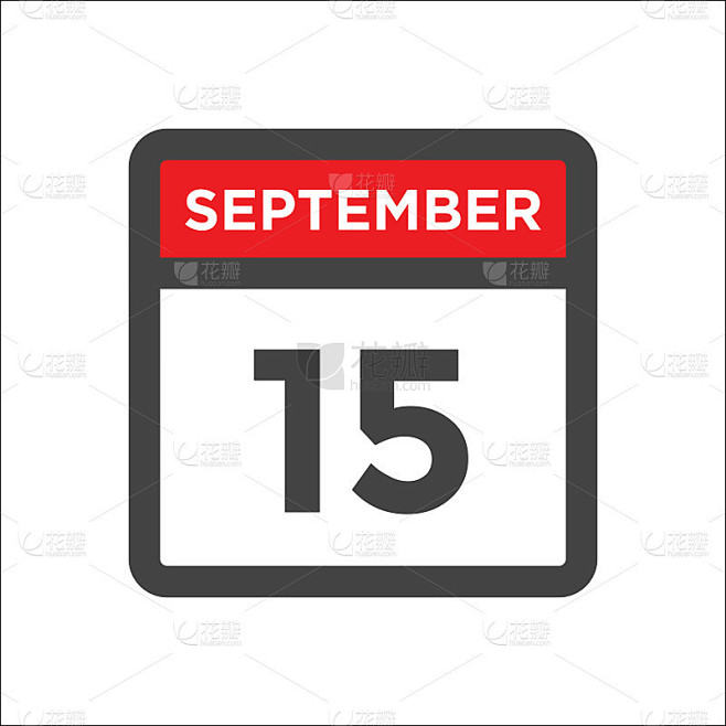 September 15 calendar icon with day and month