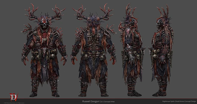 Nightmare Spirit- Druid Armor Concept Design-花瓣网