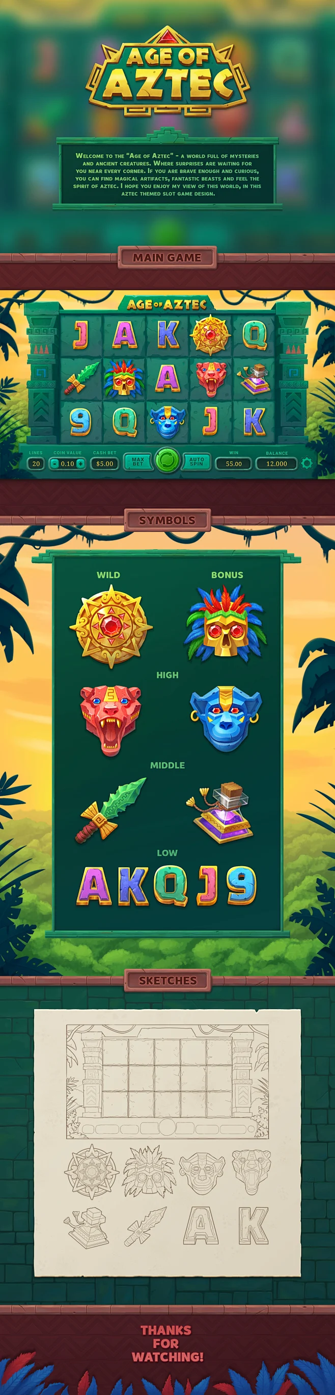 slot aztec Game Art 2D Digital Art concept game design Games gambling ...