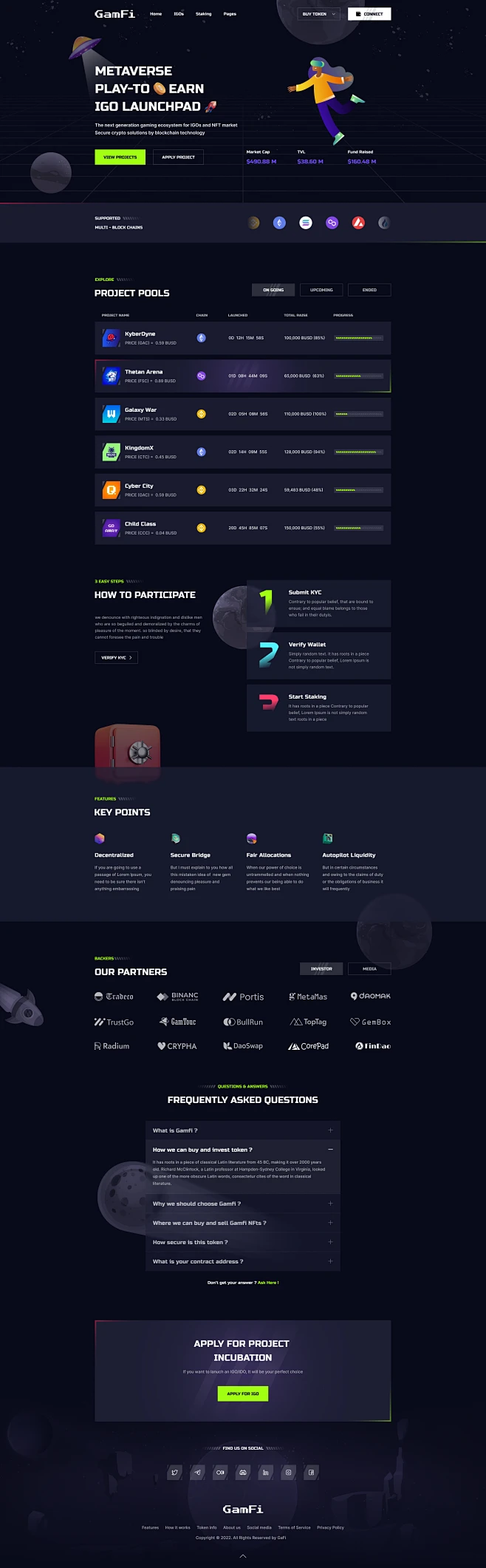 GamFi - Metaverse Web3 IGO/IDO Token Launchpad Figma Template-花瓣网