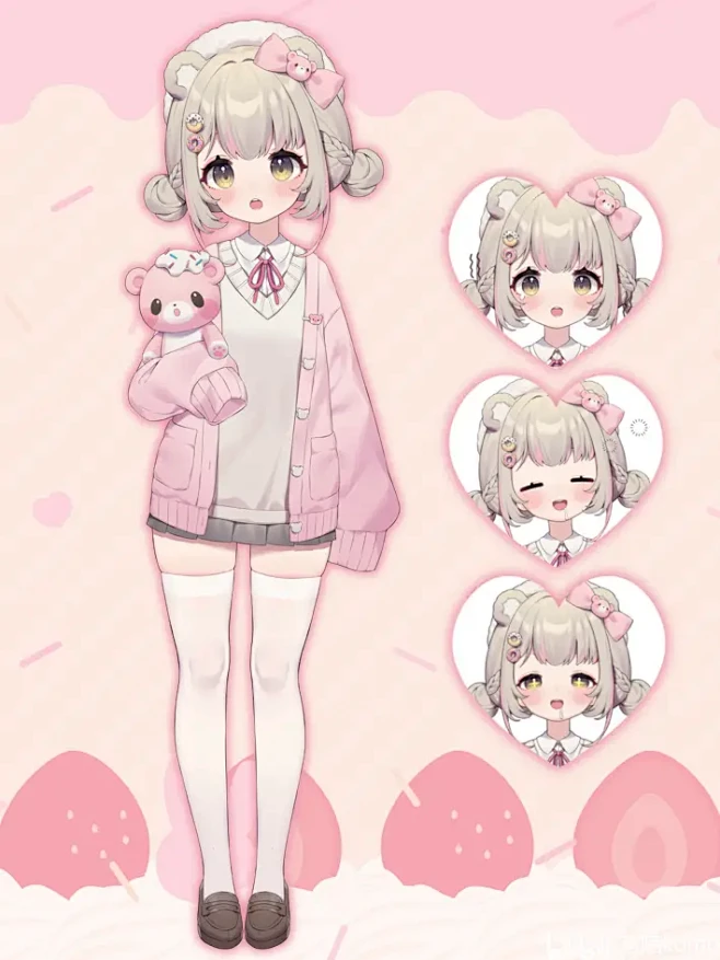 个人vup live2d 萌系风格少女/萝莉一条龙 - 米画师图片_【A、B】角色（女）图片素材-花瓣网