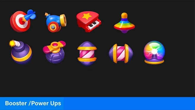 Match 3 Booster and Power Ups-花瓣网