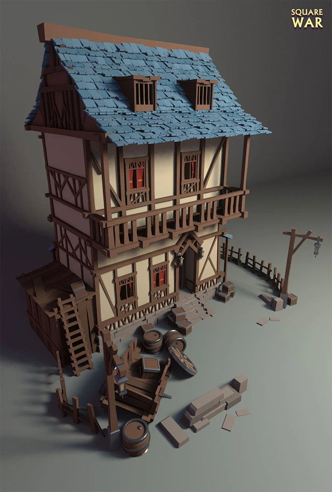 SQUARE WAR, ZC WANG : Personal project, compose a small architectural ...