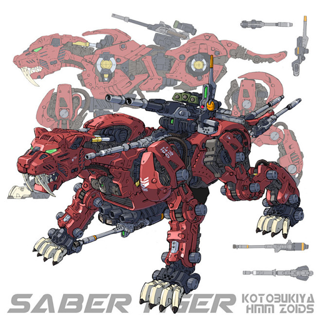 Safebooru - cannon claws energy gun fangs gun highres katahira masashi ...