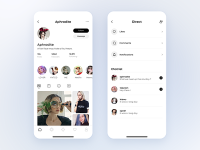 ins重设社交联系人instagram design ux ui应用程序
