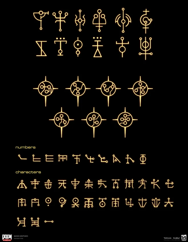 DOOM Eternal - Maykr Runes and Writings, Emerson Tung : Rune, sigils ...