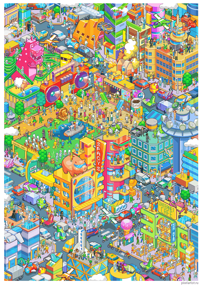 俄罗斯像素画家Sergey Kostik作品欣赏 – 教你画像素画