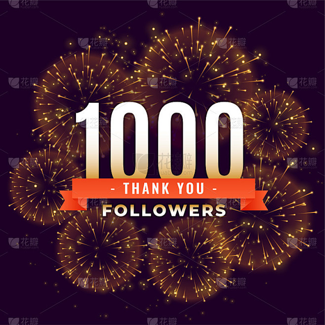 1000 followers thank you celebration firework temp